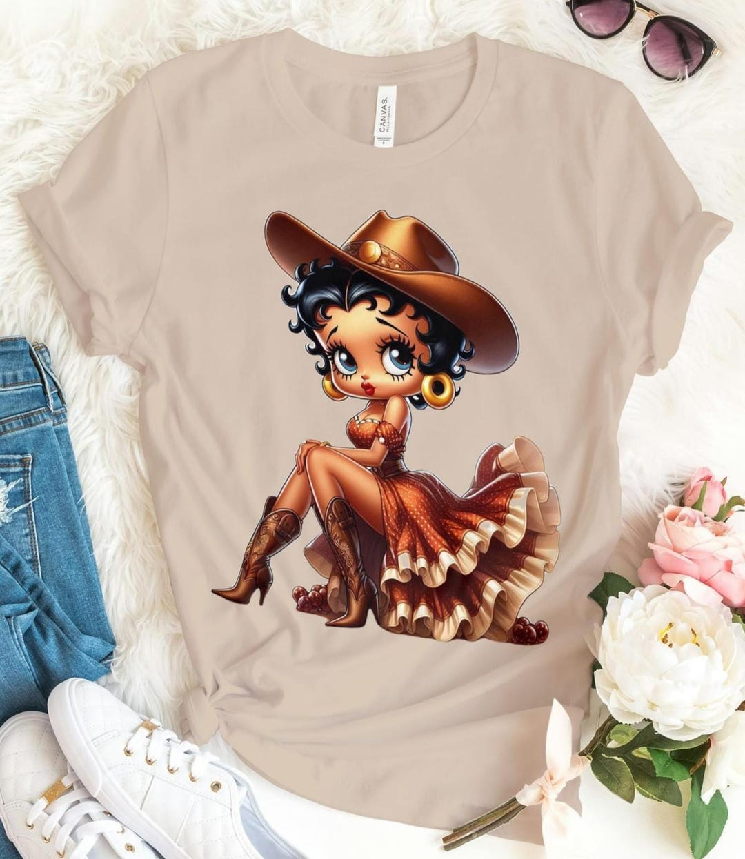 BETTY BOOP RODEO Dress Country Small Town Girl Cowgirl Boots on the ...