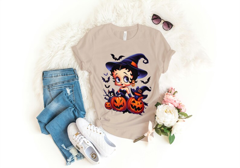 BETTY BOOP WITCH Betty Boop Spooky Pumpkin Scary Bats Halloween Beauty ...