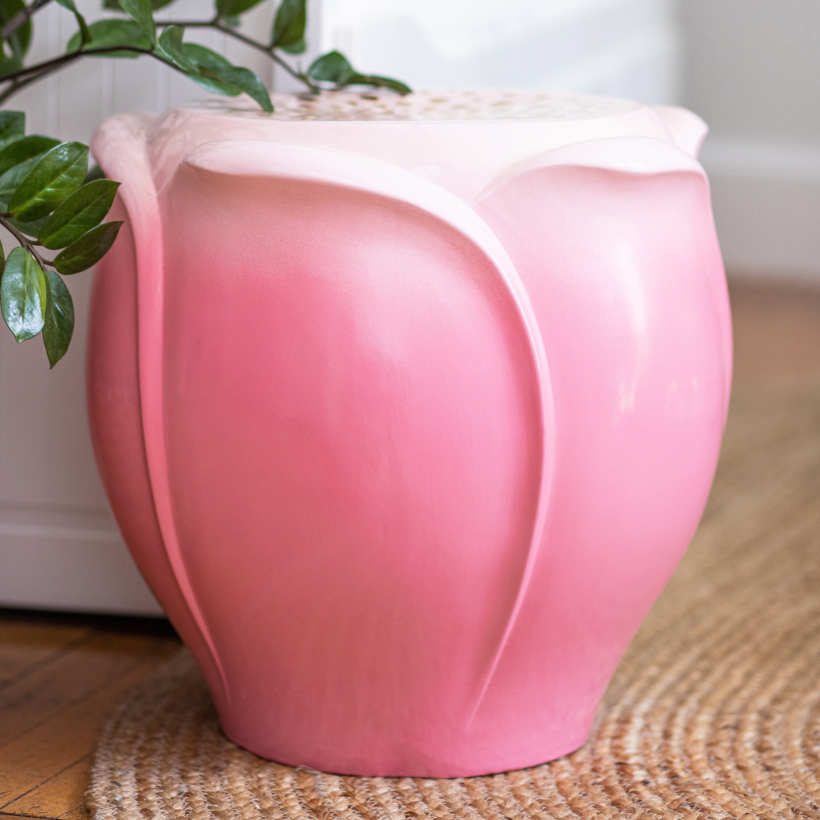 Hibiscus Garden Stool Floral Garden Stool - Etsy