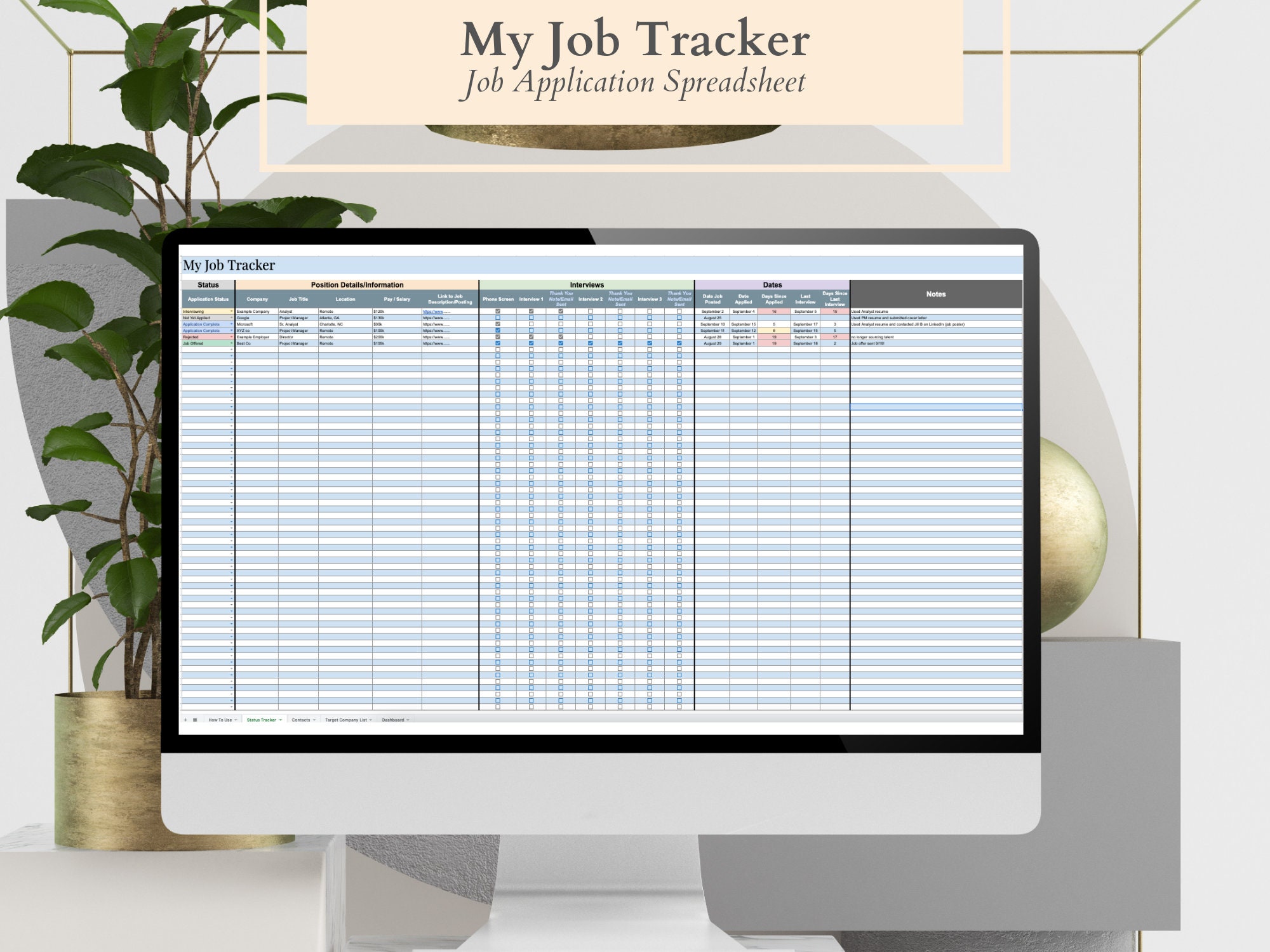 Job Application Tracker, Job Tracker, Job Interview Tracker, Job Search ...