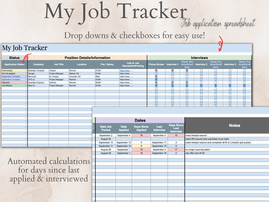 Job Application Tracker, Job Tracker, Job Interview Tracker, Job Search ...