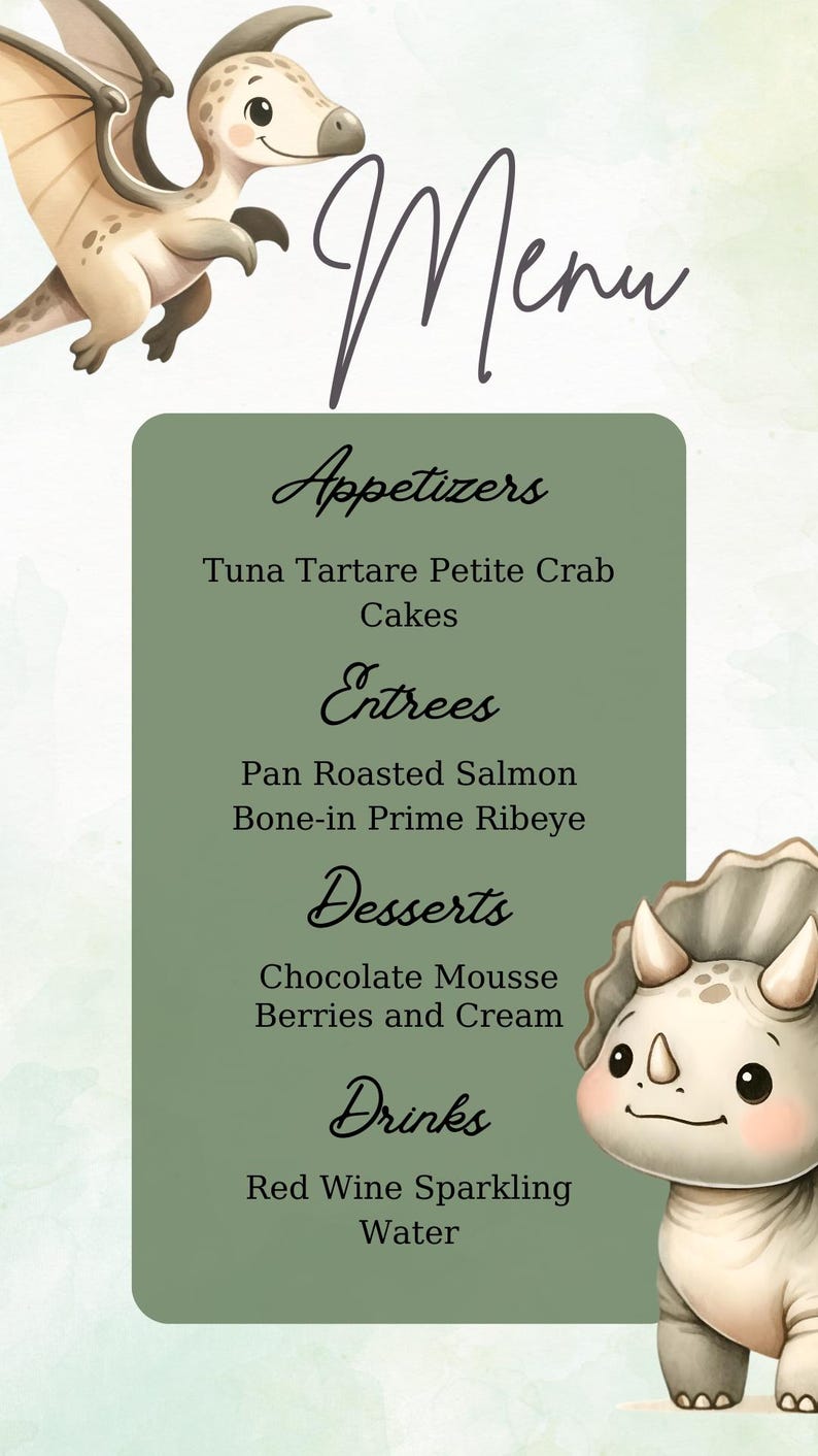 Dinosaur Birthday Party Invitation Card, (editable Canva) - Etsy
