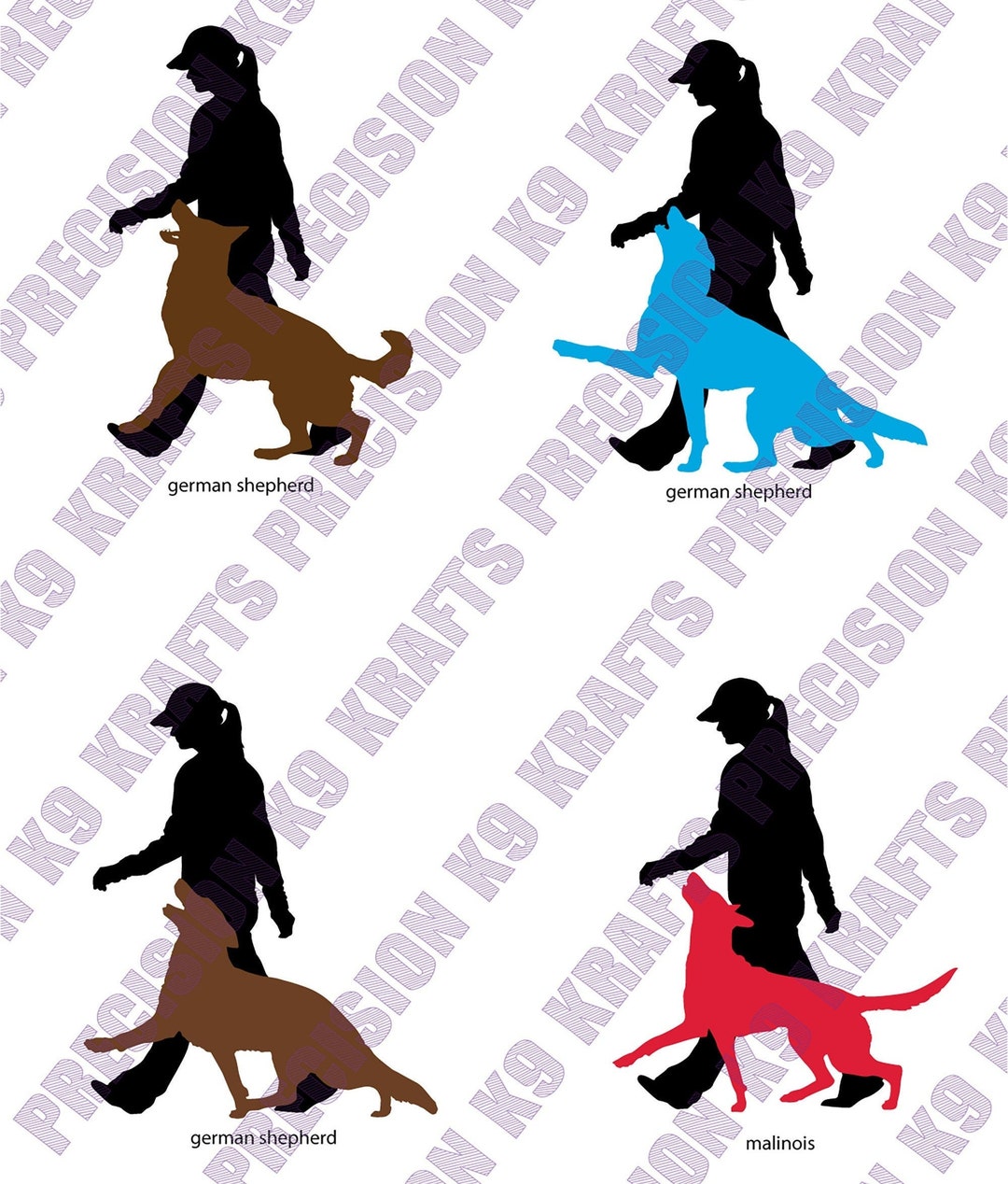 Dog Handler Clipart: Obedience Training SVG, PNG, PDF - Etsy