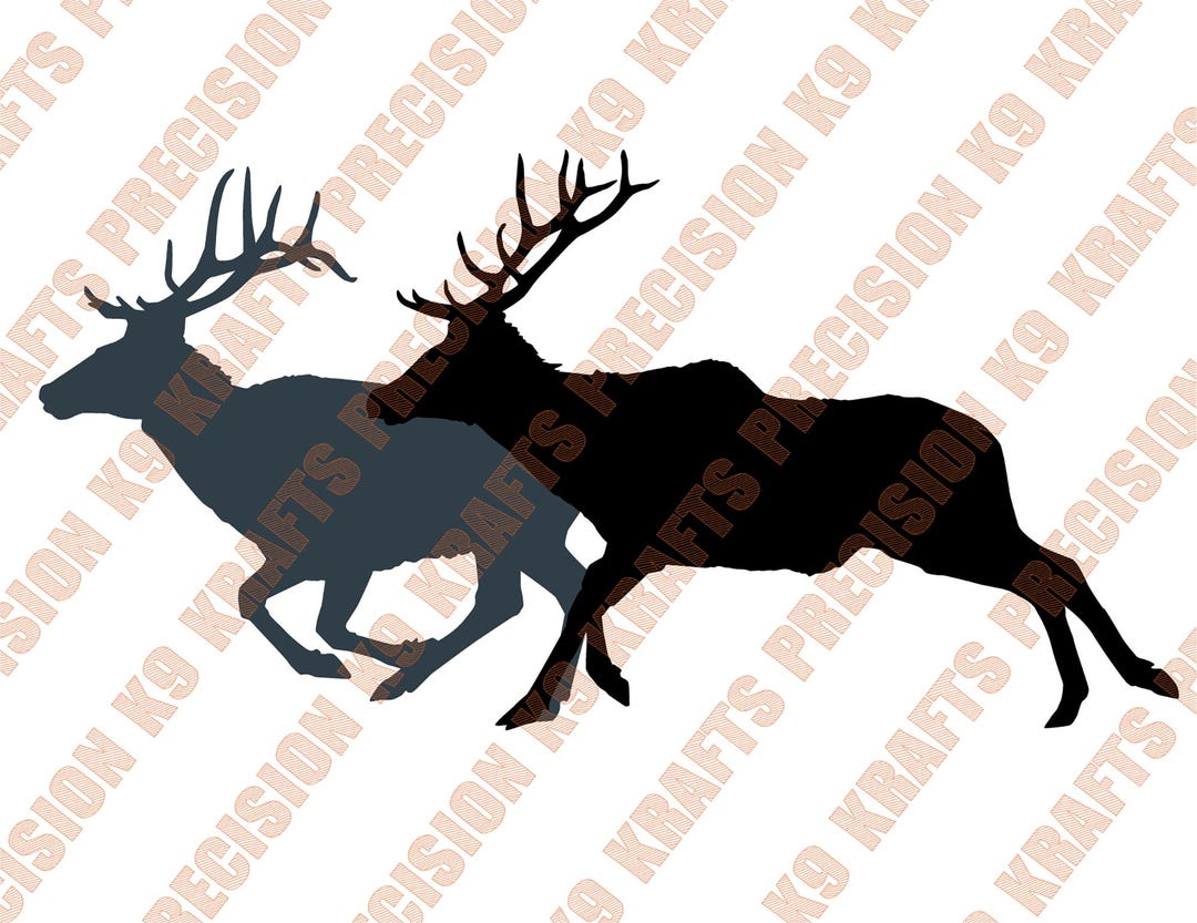 Elk Bucks, Elk, Running Buck, Big Game, SVG, Ai, PDF, PNG, Dxf, Cut ...