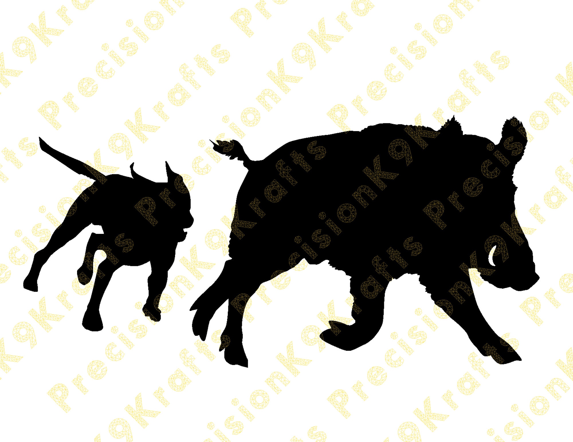 Dog Chasing Wild Pig, Hunting, Feral Hog, Svg - Etsy