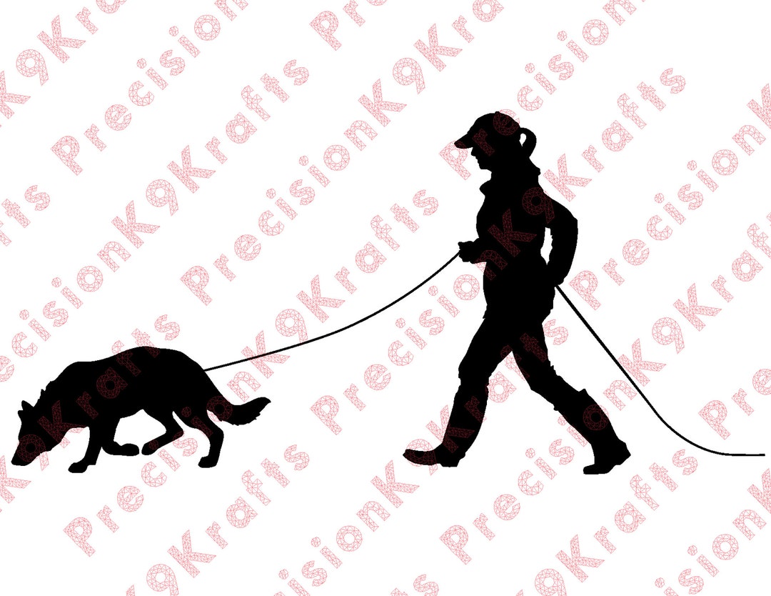 Woman Tracking With Shepherd, Svg, Dxf, Eps, Png - Etsy