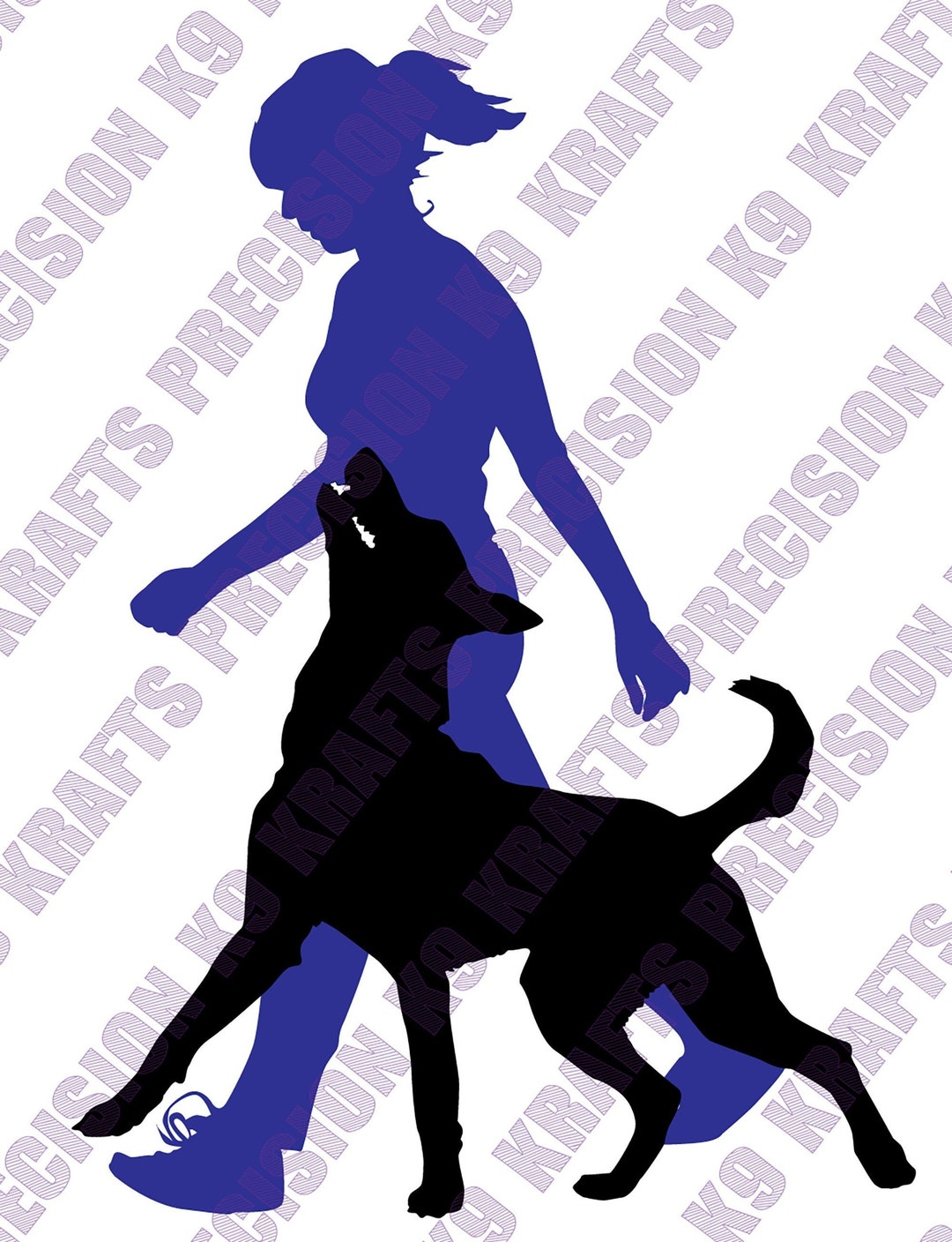 Belgian Malinois Heeling With Female Handler SVG PNG Clipart (digital ...