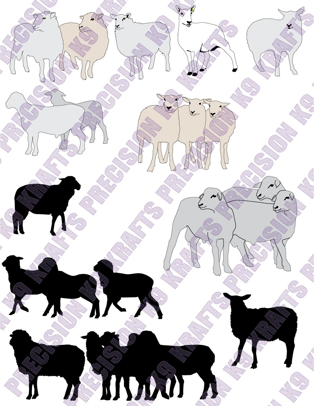 Sheep, Herd, Rams, Ewes, Lambs, Flock SVG, PNG, Ai, PDF, Clipart ...