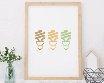 Bulb Art Poster - Etsy