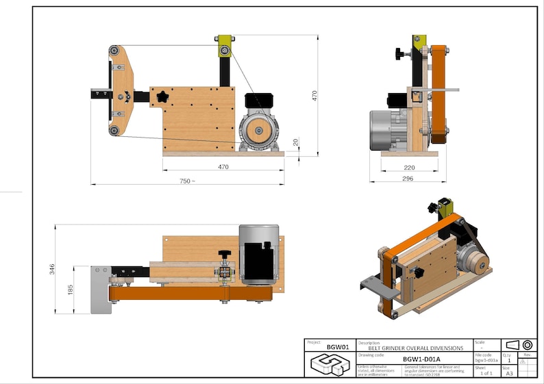 2x72'' Belt Grinder Plans | PDF and DXF Files Included - DIY With Home ...