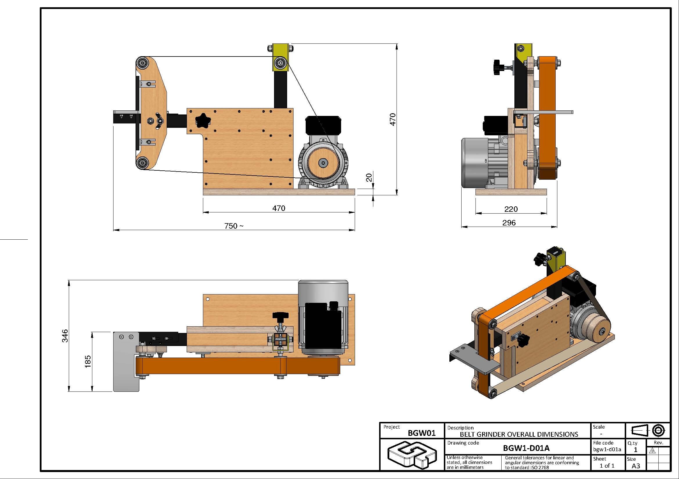 2x72 Belt Grinder Plans PDF And DXF Files Included DIY With Home