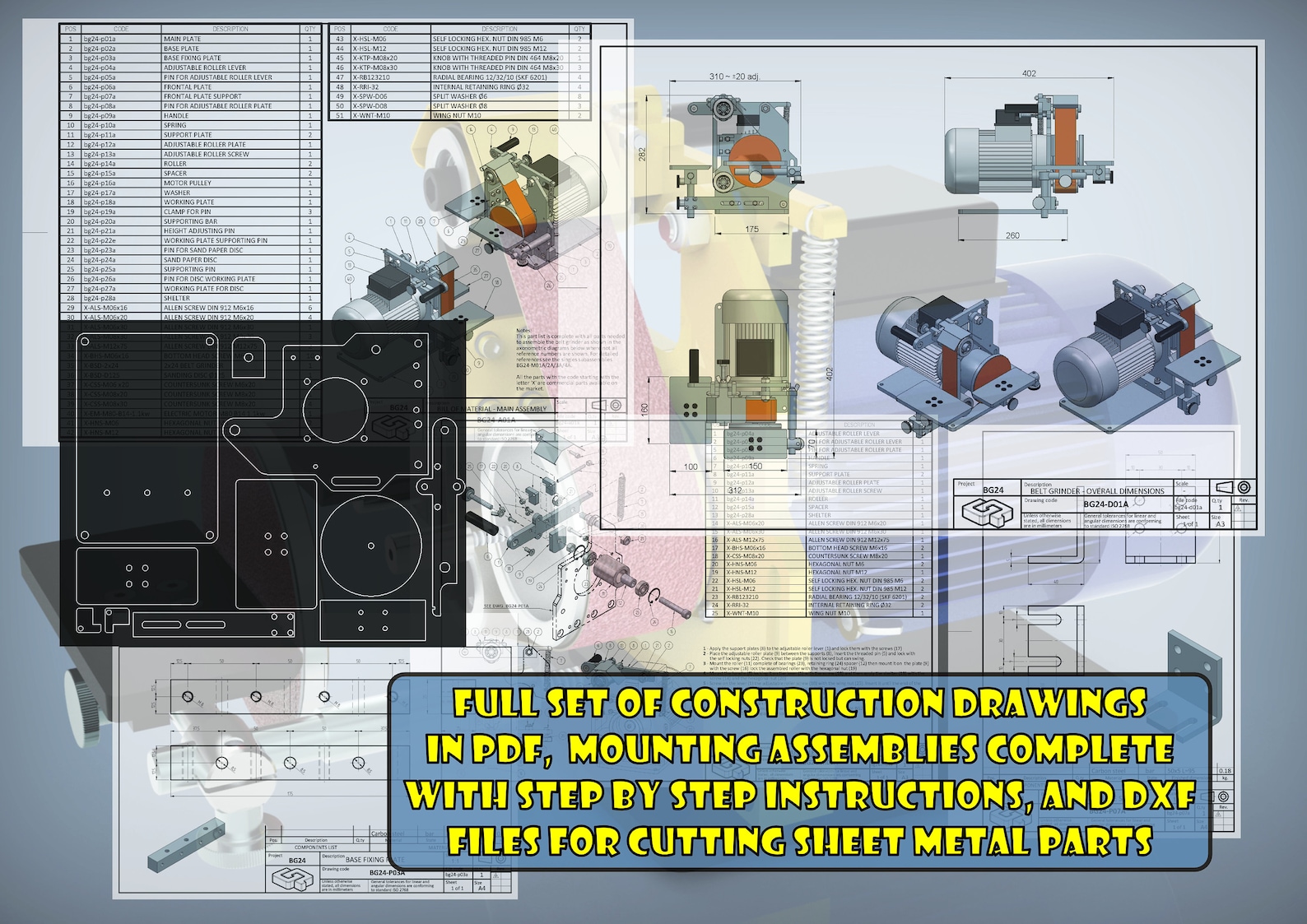 2x24'' Mini Belt Grinder Plans | PDF and DXF Files Included - Etsy