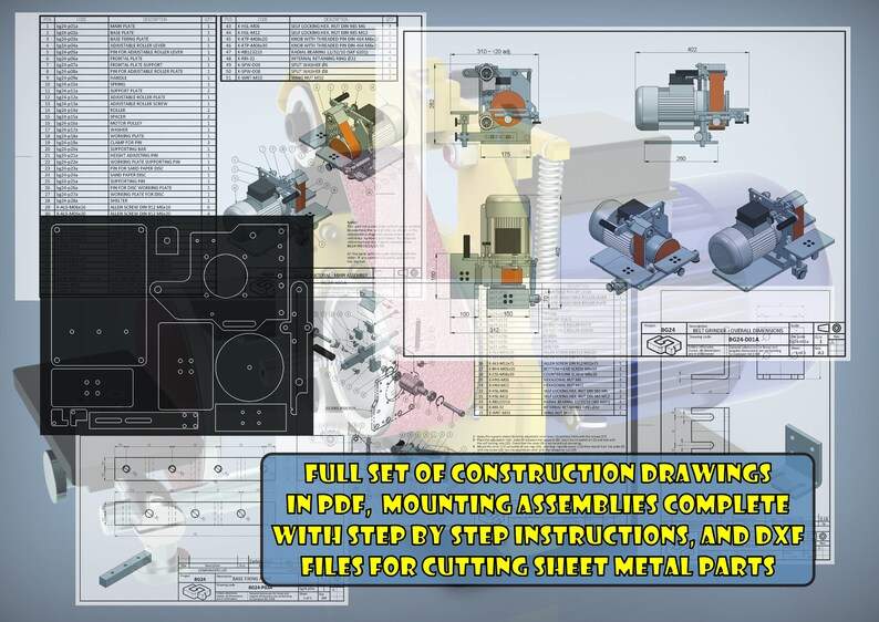 2x24'' Mini Belt Grinder Plans | PDF and DXF Files Included - Etsy