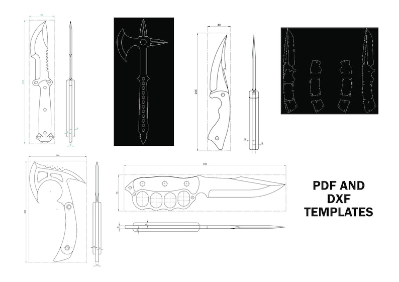 20 Knives Templates - Etsy