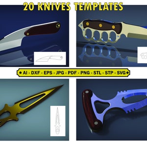 20 Knives Templates - Etsy