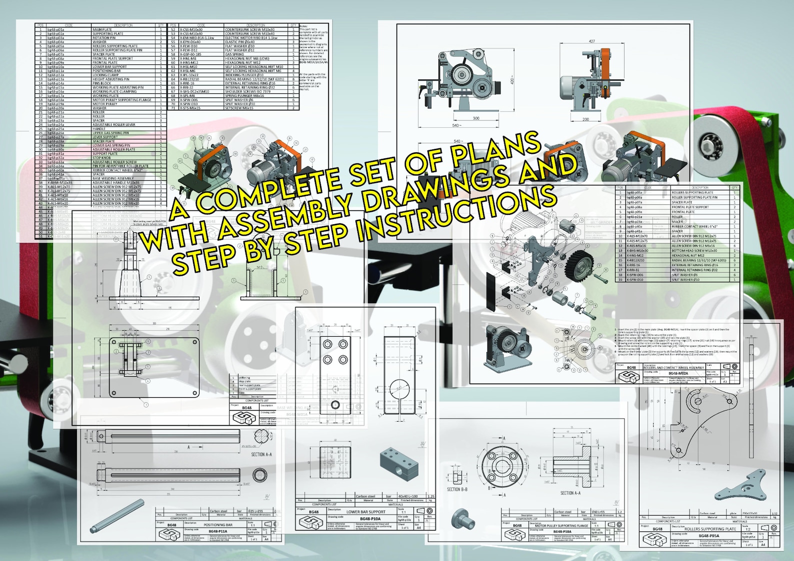 2x48'' Tilting Belt Grinder Plans | PDF and DXF Files Included - Etsy