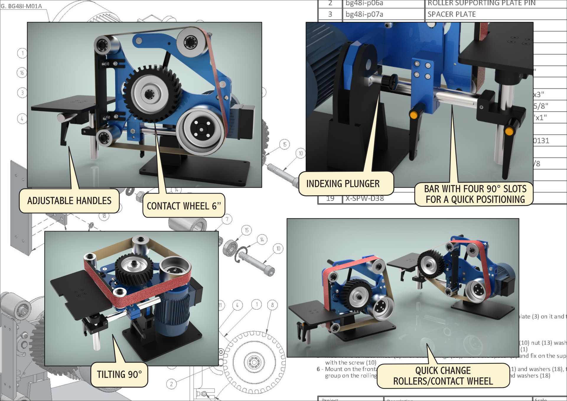 2x48'' Tilting Belt Grinder Plans | PDF and DXF Files Included - Inch ...