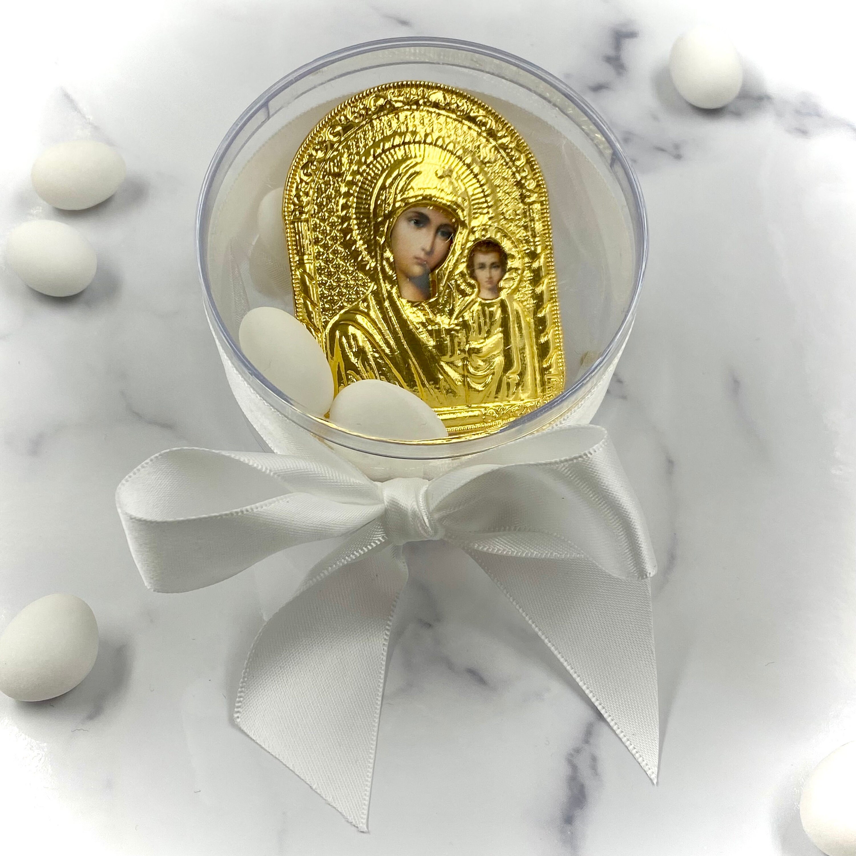 Gold Plated Virgin Mary Icon With Acrylic Box - Etsy