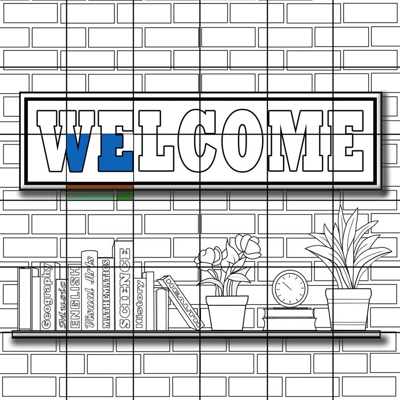 Welcome Back to School Collaborative Coloring Poster. Bulletin Board ...