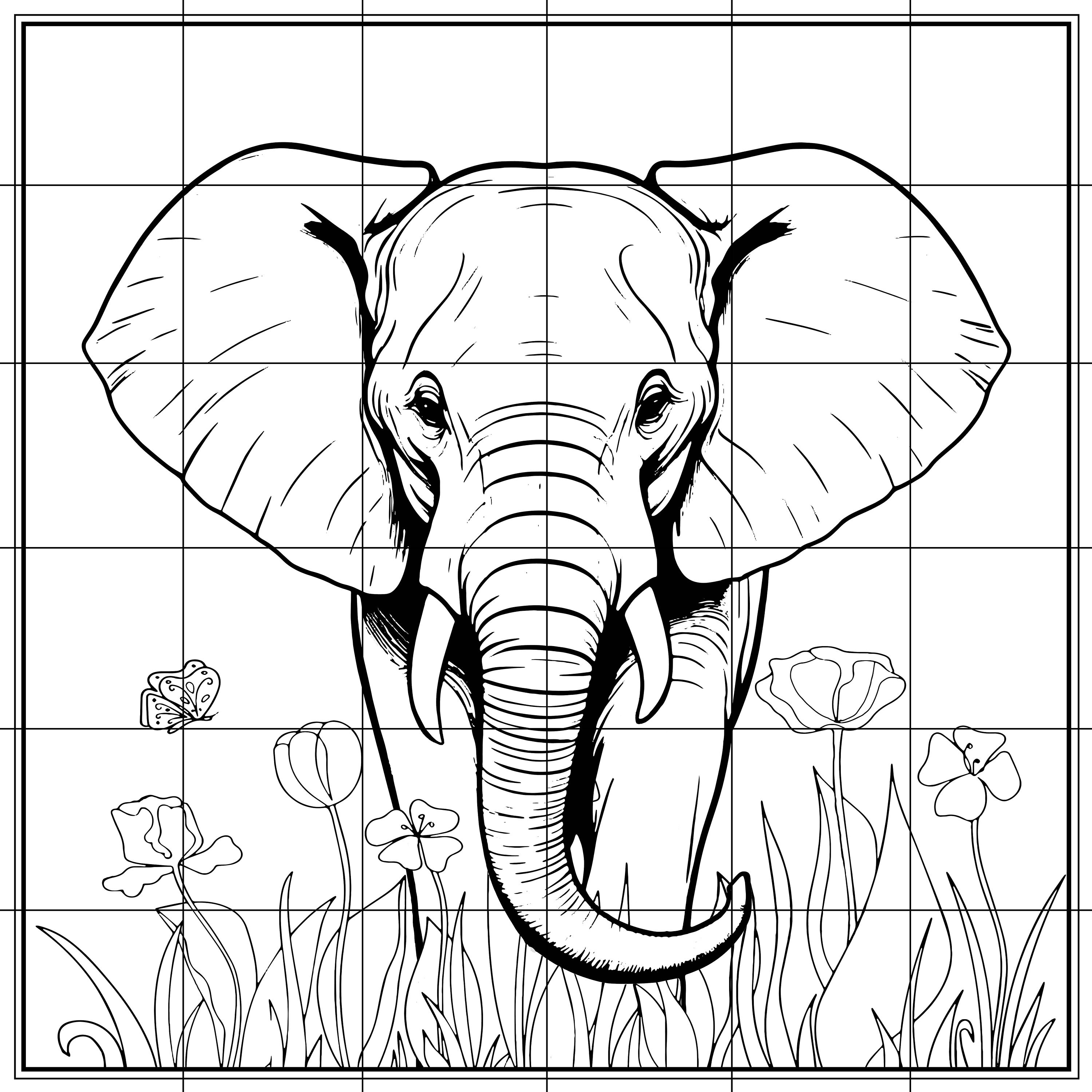 Elephant Collaborative Coloring Poster. Bulletin Board Craft.printable ...