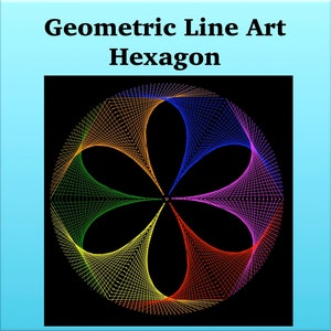 Geometric Line Art With Printable Template. Lesson - Etsy