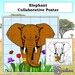 Elephant Collaborative Coloring Poster. Bulletin Board Craft.printable ...