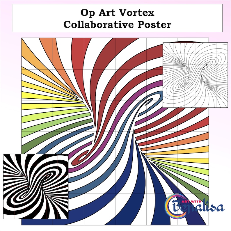 Op Art Vortex Collaborative Coloring Poster/bulletin Board/printable ...