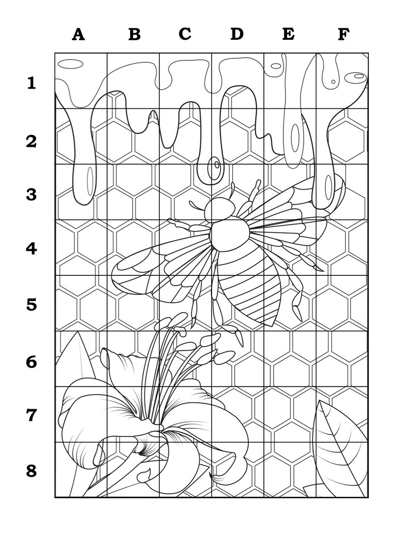 Collaborative Bees and Honey Coloring Poster. Enlarged Printable ...