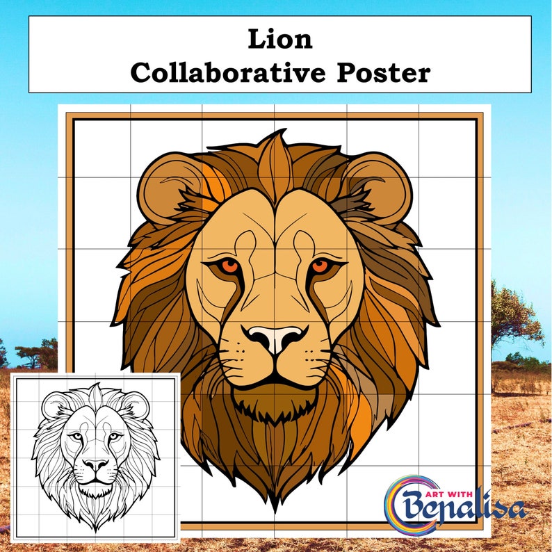 Lion Collaborative Coloring Poster. Bulletin Board Craft. Printable ...