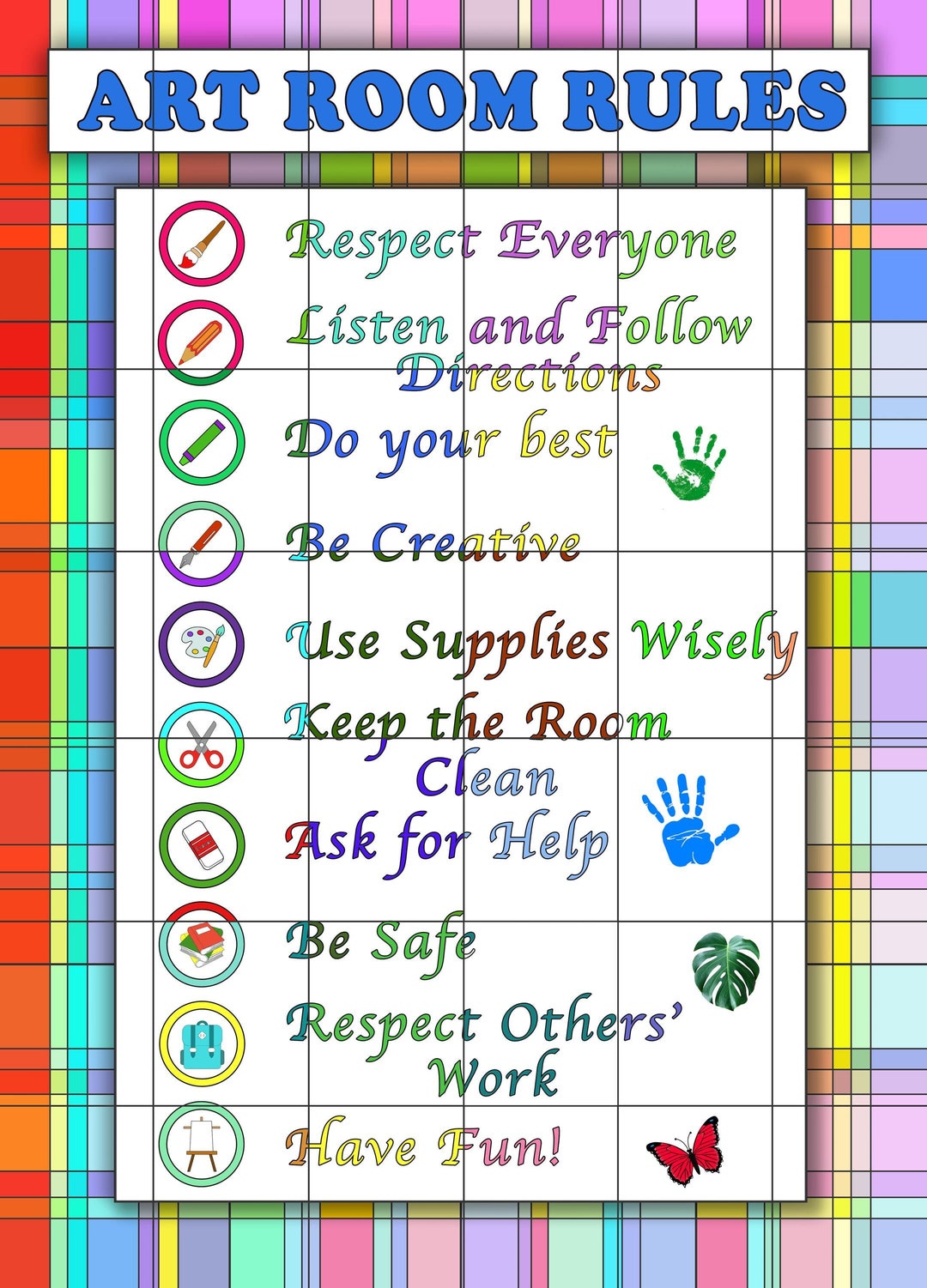 Back to School Art Room Rules Collaborative Poster. Bulletin Board ...