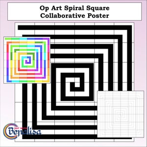 Op Art Spiral Square Collaborative Poster/bulletin Board/printable ...
