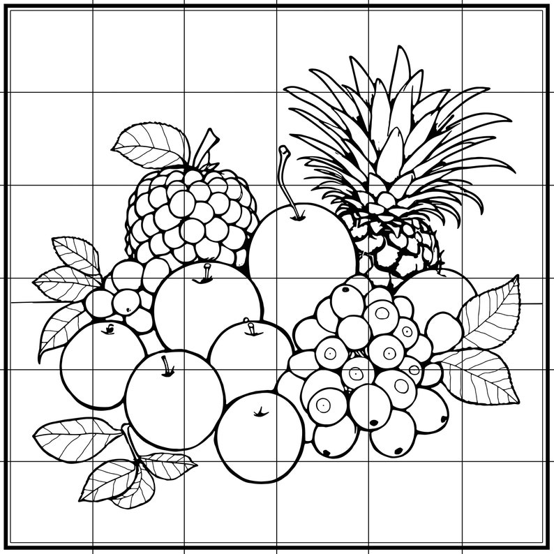 Still Life of Fruits Collaborative Coloring Poster/bulletin Board Ideas ...