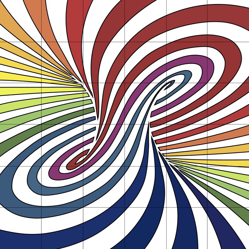 Op Art Vortex Collaborative Coloring Poster/bulletin Board/printable ...