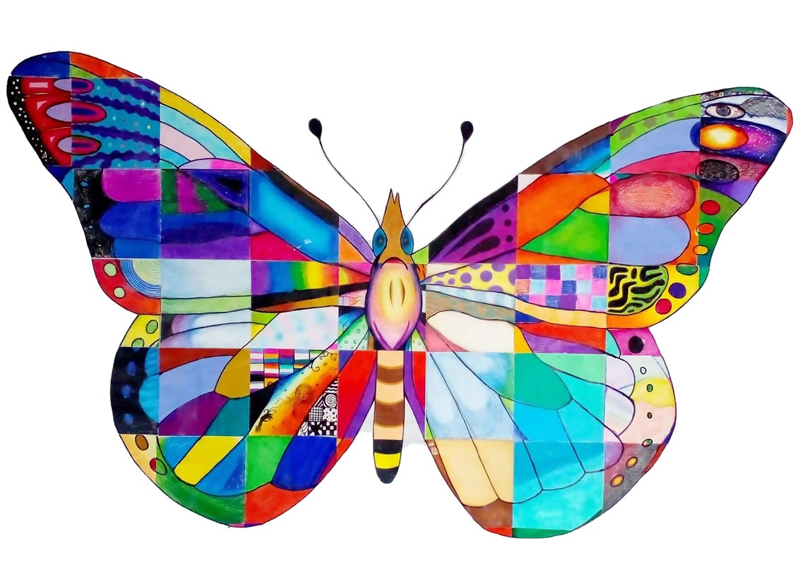 Collaborative Butterfly Coloring Poster. Enlarged Printable Templates ...