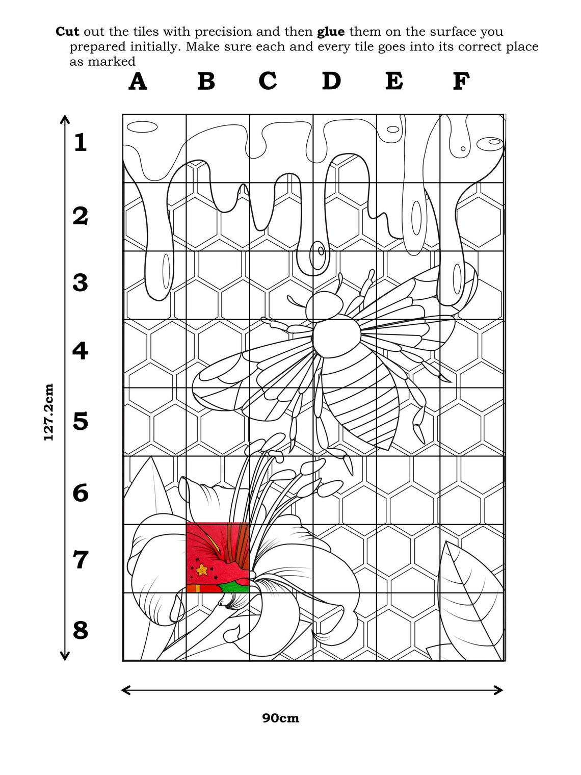 Collaborative Bees and Honey Coloring Poster. Enlarged Printable ...