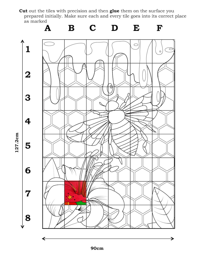 Collaborative Bees and Honey Coloring Poster. Enlarged Printable ...