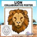 Lion Collaborative Coloring Poster. Printable Bulletin Board Craft for ...