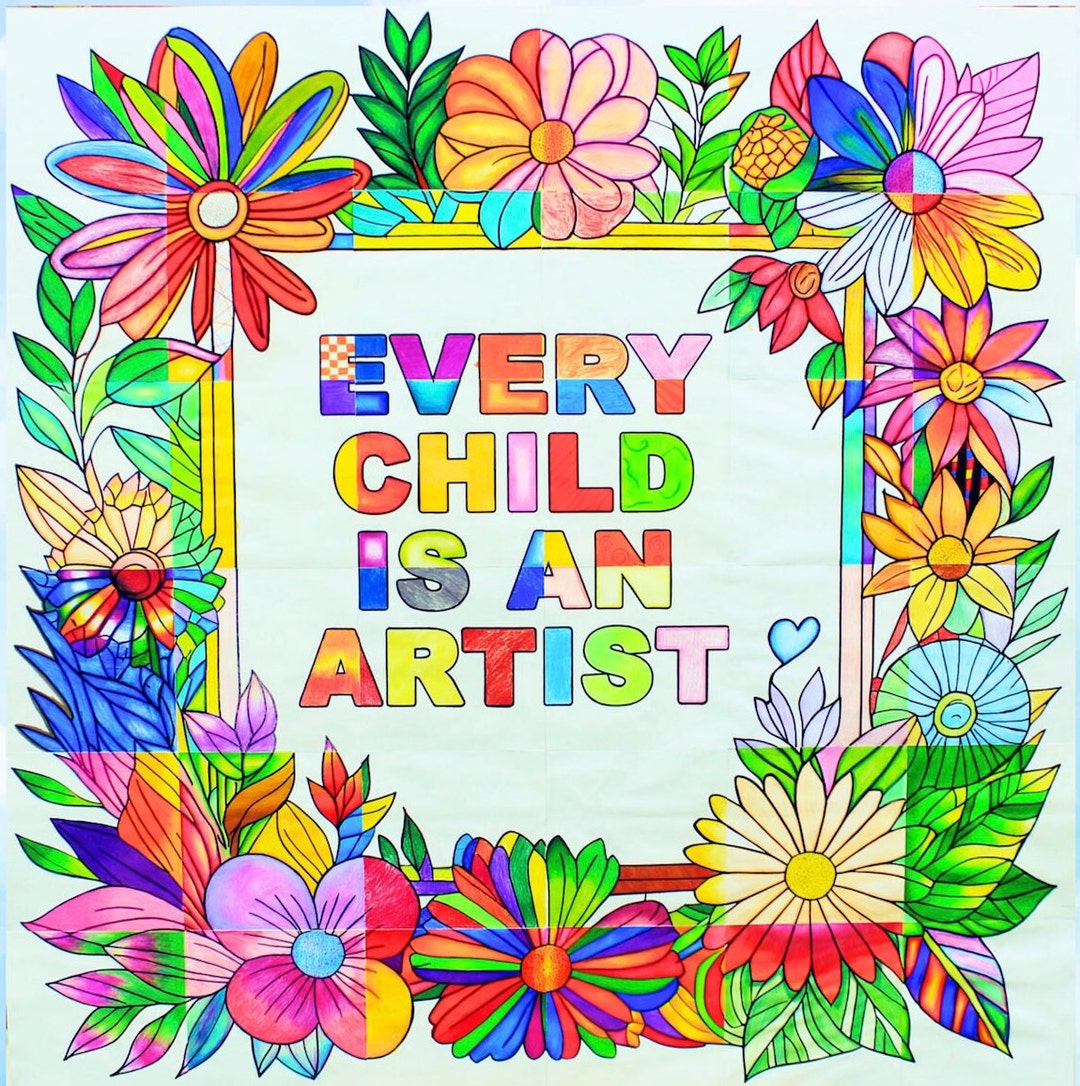 Collaborative Poster 'every Child is an Artist' Coloring. Printable ...