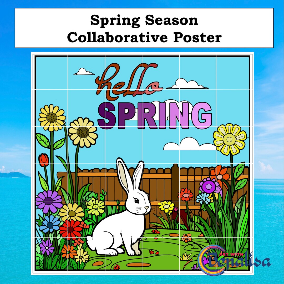 Collaborative Spring Poster/bulletin Board/blank and Colored Printable ...