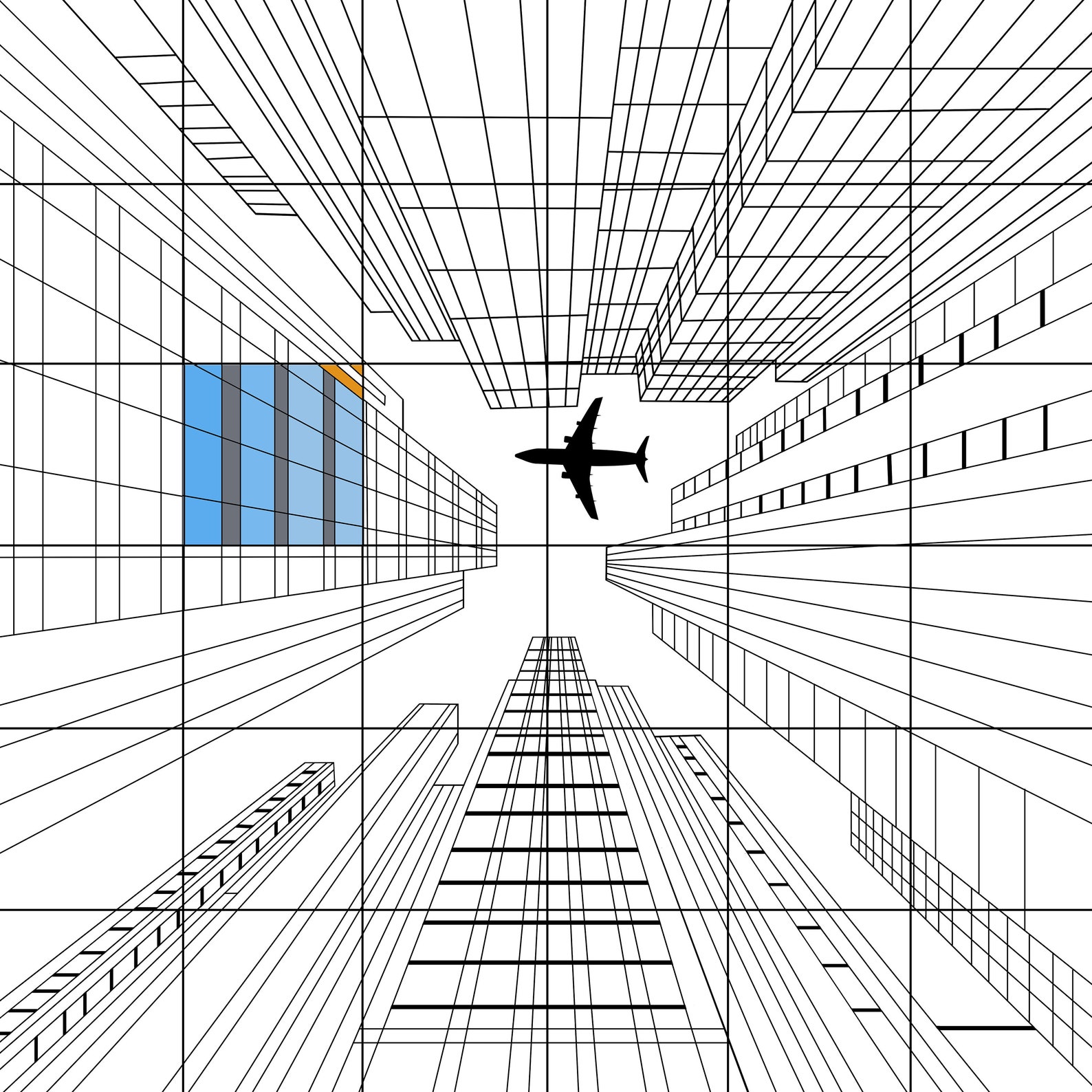 Collaborative One Point Perspective Cityscape Project. Bulletin Board ...
