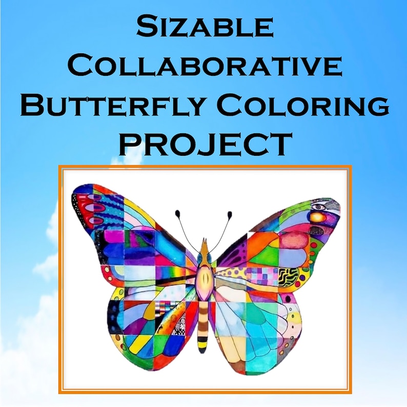 Collaborative Butterfly Coloring Poster. Enlarged Printable Templates ...