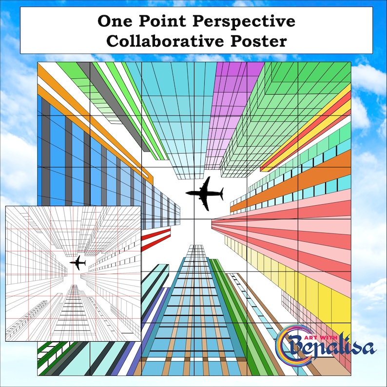 Collaborative One Point Perspective Cityscape Project. Bulletin Board ...