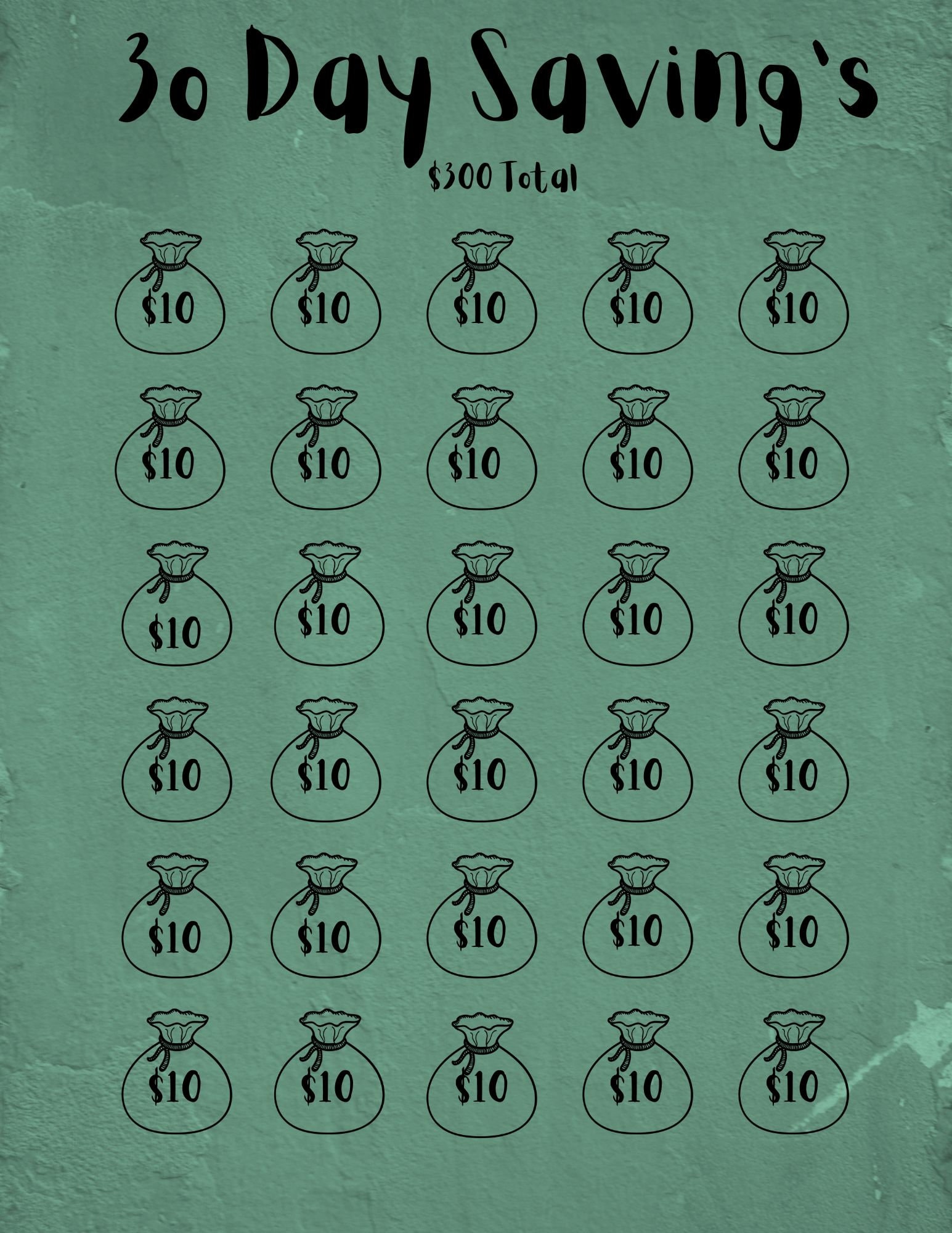 30 Day Saving's Challenge - Etsy