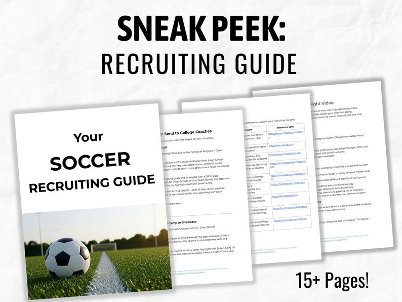 Soccer Recruitment Resume Template | Player Profile, Recruiting Guide ...