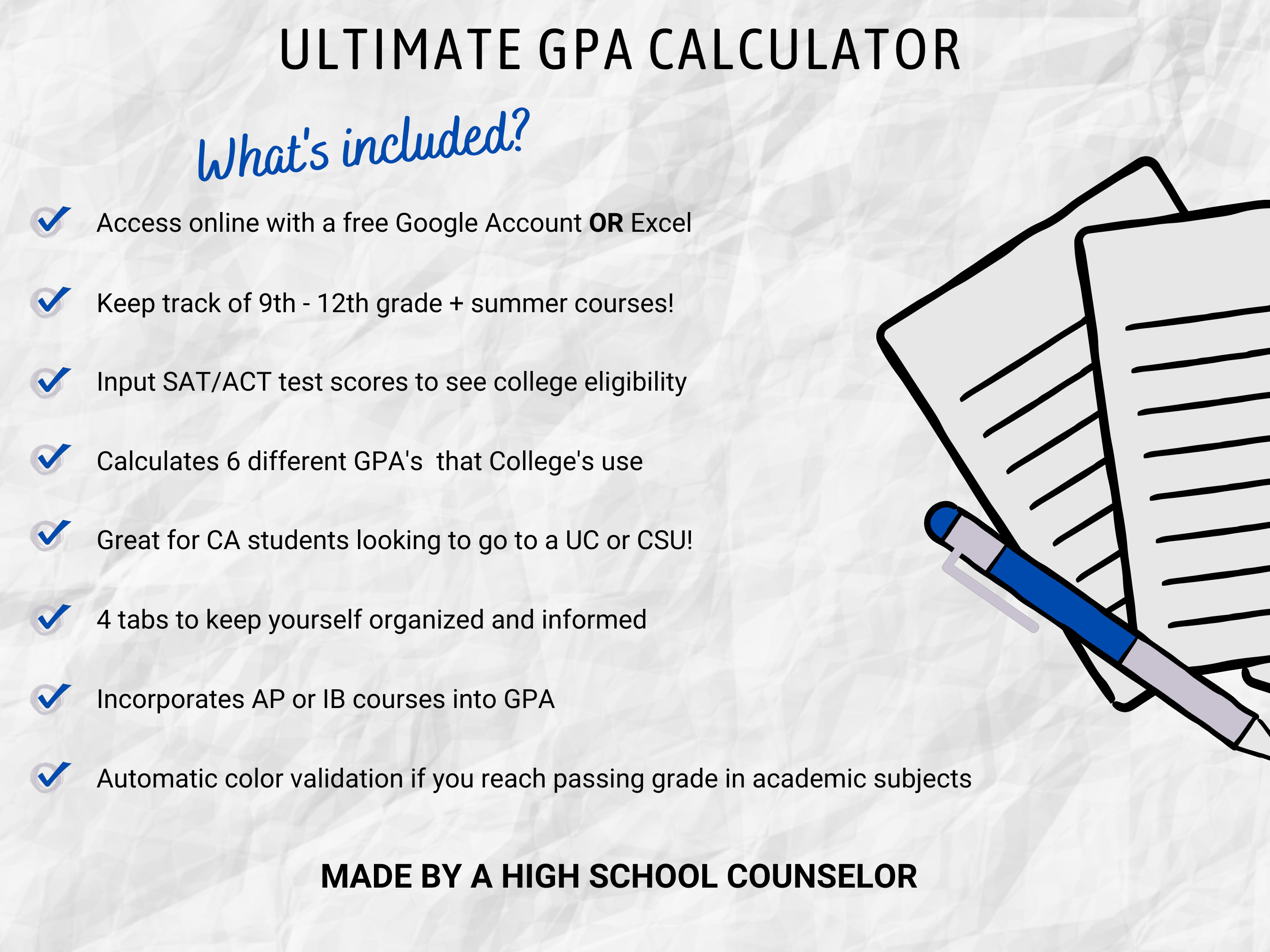 The ULTIMATE High School GPA Calculator Template Downloadable For Excel the-ultimate-high-school-gpa-calculator-template-downloadable-for-excel