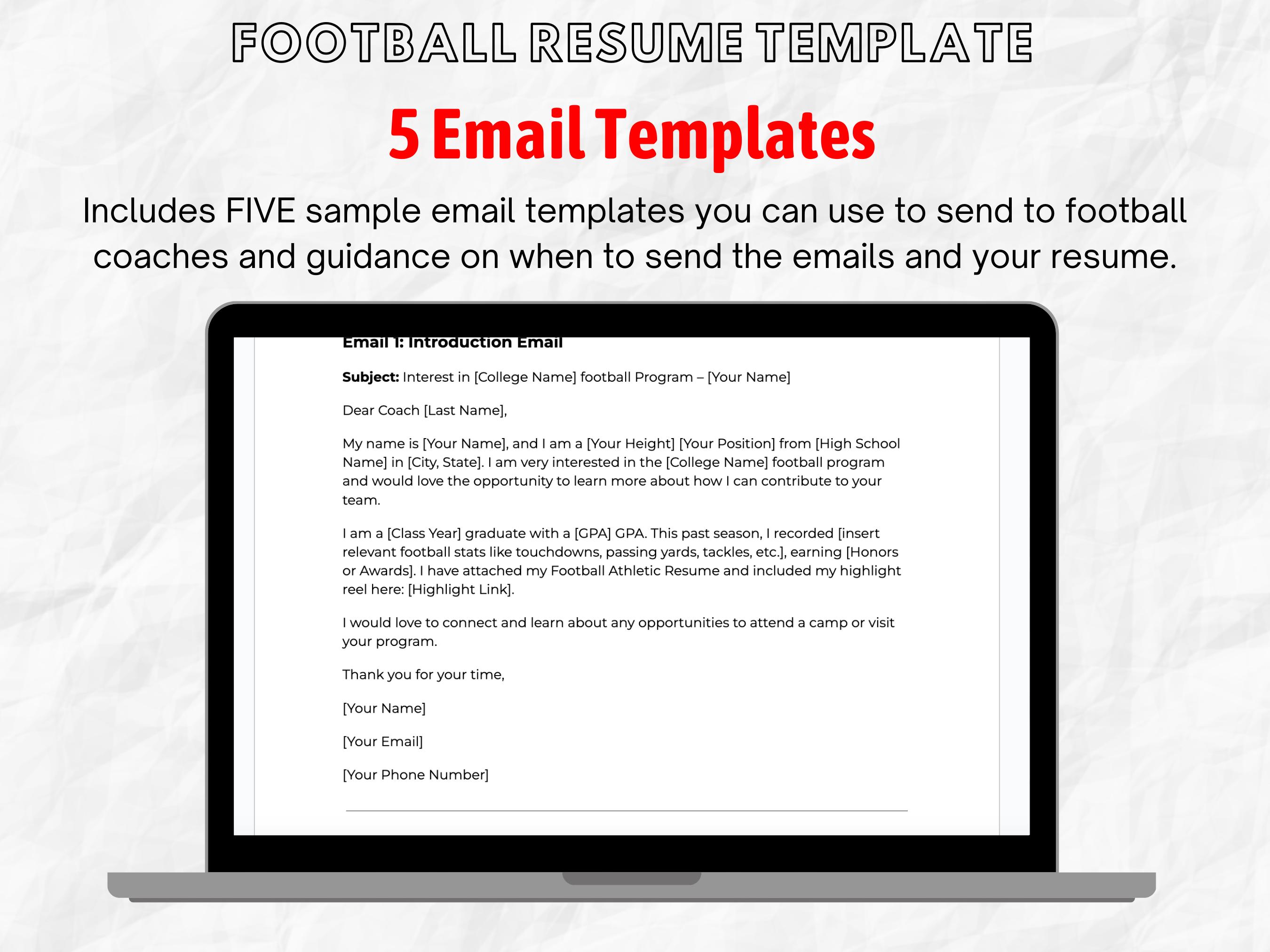 Football Resume Template: College Recruiting Athlete (google Doc ...