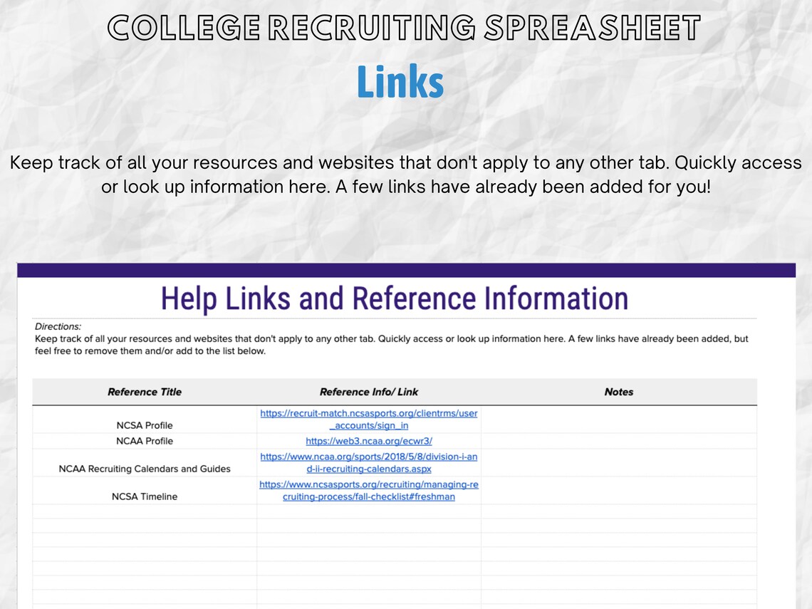 The BEST College Recruiting Spreadsheet for Student Athletes | Athletic ...