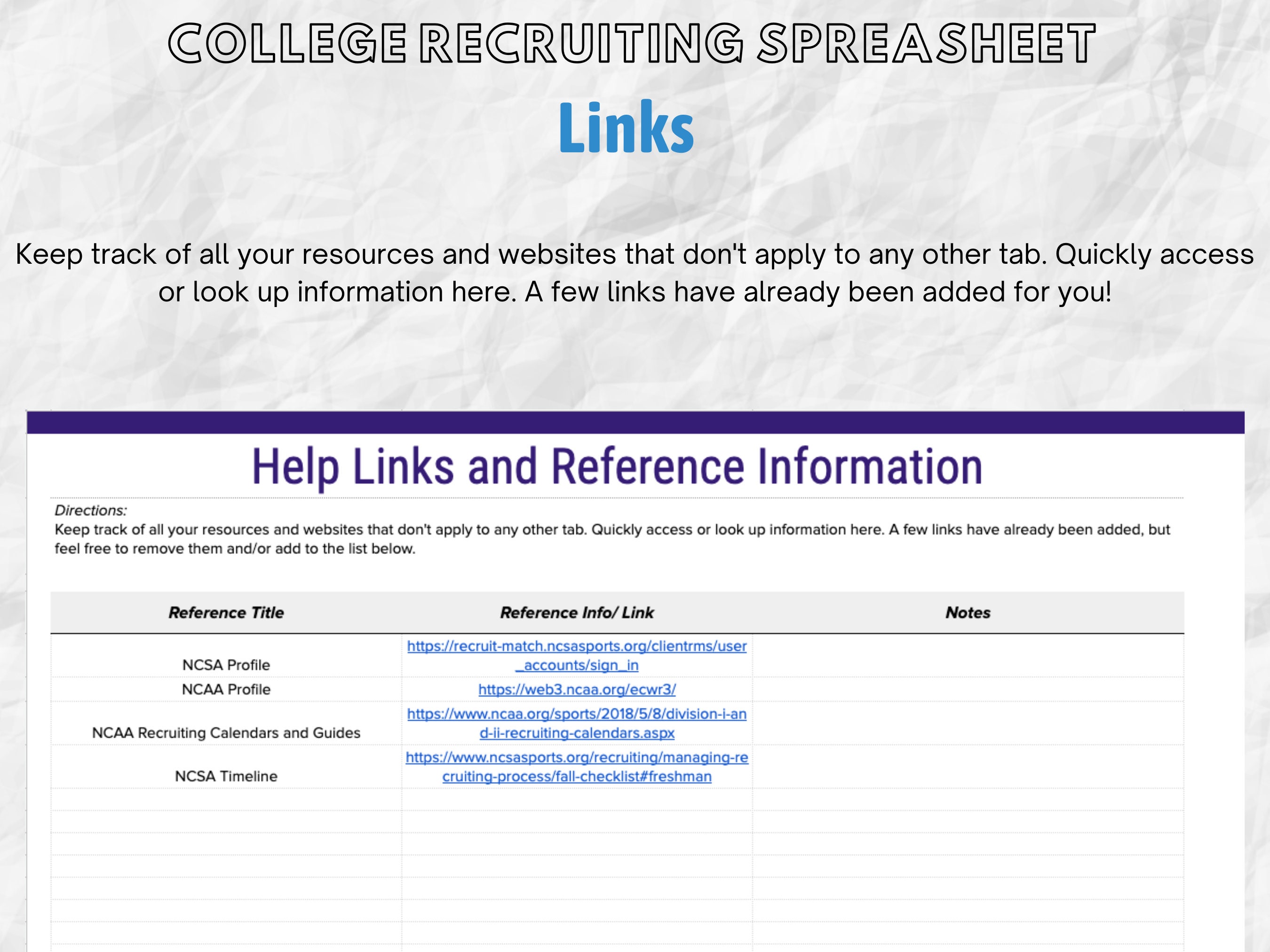 The BEST College Recruiting Spreadsheet for Student Athletes | Athletic ...