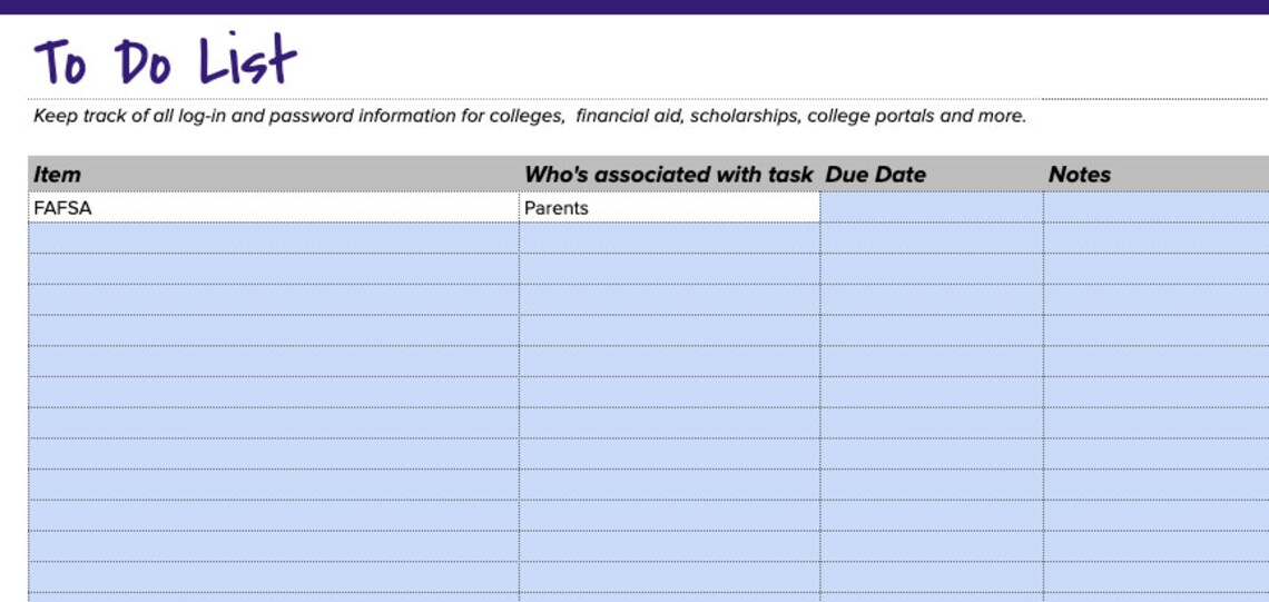 The SMART College Application Planner Auto-populating | Etsy