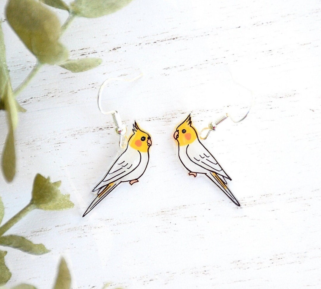 Cockatiel Earrings, Bird Earrings, Parrot Earrings, Dangle & Drop, Bird ...